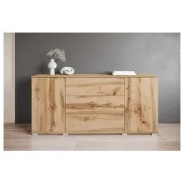 Sideboard Inosign "Kenia" Sideboards Gr. B/H/T: 150 cm x 67,9 cm x 39,5 cm, braun (eichefarbe votan) Modernes Sideboard mit 3 Schubladen und 4 Fächern, Breite 150 cm