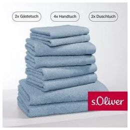 Handtuch Set s.Oliver "s. Oliver, besonders weich und saugfähig" Handtücher (Packung) Gr. 8 St., blau (hellblau) 2 Gästetücher 30x50, 4 Handtücher 50x100, Duschtücher 70x140