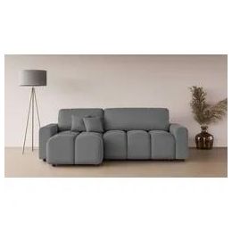 Ecksofa Inosign "Reaboro" Sofas Gr. B/H/T: 233cm x 88cm x 142cm, Struktur, Recamiere beidseitig montierbar, mit Bettfunktion und Bettkasten, grau (dunkelgrau) L-Form