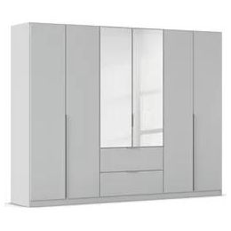 Drehtürenschrank Rauch "Kleiderschrank Schrank Garderobe AGORDO mit Dekor- oder Hochglanzfront" Schränke Gr. B/H/T: 271cm x 210cm x 54cm, 6 St., grau (seidengrau) mit Außenschubkästen, in 6 Breiten und 2 Höhen MADE IN GERMANY