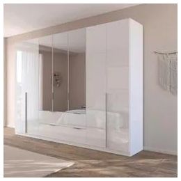 Drehtürenschrank Rauch "Kleiderschrank Schrank Garderobe AGORDO mit Dekor- oder Hochglanzfront" Schränke Gr. B/H/T: 315cm x 229cm x 54cm, 7 St., weiß (alpinweiß/hochglanz weiß) mit Außenschubkästen, in 6 Breiten und 2 Höhen MADE IN GERMANY