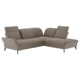 Sit & More Ecksofa SIT & MORE "Leandro L-Form" Sofas Gr. B/H/T: 288cm x 88cm x 242cm, Luxus-Microfaser Euphoria, Ottomane rechts, mit Sitztiefenverstellung-mit Kopfteilverstellung-mit Armlehnfunktion-mit Bettfunktion-mit Stauraum, grau (elephant) Wahlweise mit Bett-, Kopfteil - und Armlehnfunktion, sowie Stauraum