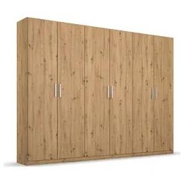 Drehtürenschrank Rauch "Kleiderschrank Schrank Garderobe KOLUNA mit Dekor-Front" Schränke Gr. B/H/T: 271cm x 210cm x 54cm, 6 St., braun (eiche artisan) inkl. 2 Innenschubladen sowie extra Einlegeböden MADE IN GERMANY