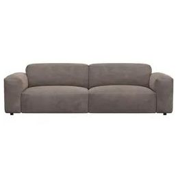 3-Sitzer FLEXLUX "Lucera Sofa, super bequem durch hochwertigen Sitzaufbau mit Kaltschaum" Sofas Gr. B/H/T: 252cm x 73cm x 102cm, Struktur, braun (taupe braun) modern & anschmiegsam, Designsofa