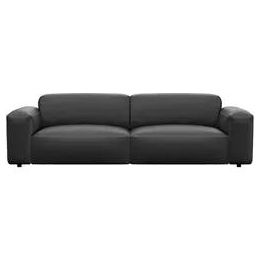 3-Sitzer FLEXLUX "Lucera Sofa, super bequem durch hochwertigen Sitzaufbau mit Kaltschaum" Sofas Gr. B/H/T: 252cm x 73cm x 102cm, Echtleder, schwarz (deep schwarz) modern & anschmiegsam, Designsofa