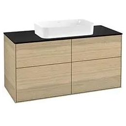 Villeroy & Boch Villeroy und Boch Finion Waschtischunterschrank G26200PC 120x60,3cm, Emotion, Abdeckplatte black matt, Oak Veneer