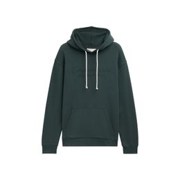 Tom Tailor Denim Herren Hoodie mit Logostickerei, grün, Uni, Gr. XXL