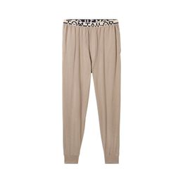 Tom Tailor Herren Pyjama-Hose in Melange-Optik, beige, Meliert, Gr. 48