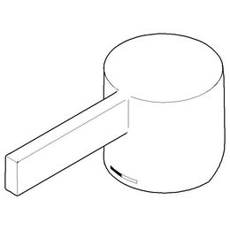 Dornbracht Griff f&uuml;r Wanne Stand Ersatzteile 092067013 52 x 46 x 119 mm Platin geb&uuml;rstet 092067013-06