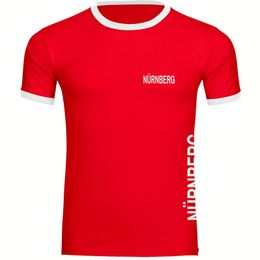 multifanshop® Kontrast T-Shirt - Nürnberg - Brust & Seite - Druck weiß