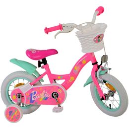 TPFSports Barbie Kinderfahrrad - Mädchen - 12 Zoll - Rücktritt + Handbremse - Rosa