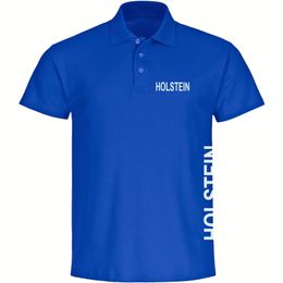 multifanshop Poloshirt - Holstein - Brust & Seite - Druck weiß - Polo