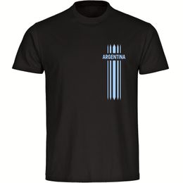 multifanshop® Herren T-Shirt - Argentina - Streifen - Druck hellblau