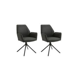 ByLiving Esszimmerstuhl BLAIR, 2-er Set, Bezug anthrazit, Gestell Metall schwarz