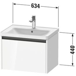 Duravit Ketho.2 Waschtischunterbau wandhängend Weiß Hochglanz 634x455x440 mm - K25082022220000 K25082022220000