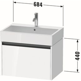 Duravit Ketho2 Waschtischunterschrank wandhängend 684x460x440 Az 1 Ei K25076055550000