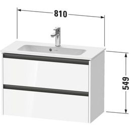 Duravit Ketho.2 Waschtischunterbau wandhängend Weiß Matt 810x390x549 mm - K25256018180000 K25256018180000