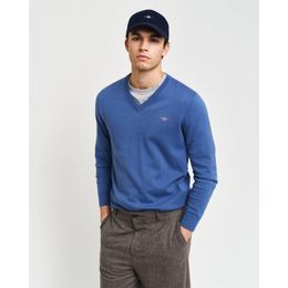 Gant Klassischer V-Neck Pullover aus Baumwolle