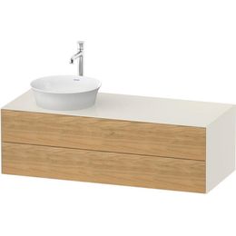 Duravit White Tulip, Waschtischunterbau wandhängend, Breite 1300 x Tiefe 550mm, mit 2 Schubkästen, mit Tip-on Technik, WT4987L