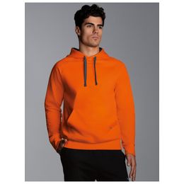 TRIGEMA Herren Kapuzensweatshirt "TRIGEMA Kapuzensweatshirt aus Biobaumwolle", orange, Gr. L, 75% Baumwolle (Biobaumwolle kbA), 25% Baumwolle