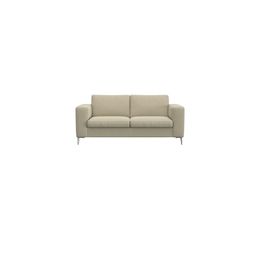 2-Sitzer FLEXLUX, B:164cm H:85cm T:92cm, beige, 100% Polyester, Sofas, "Fiore, super Sitzkomfort durch Kaltschaum im Sitz", breite Armlehnen, Füße Alu