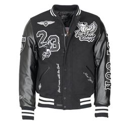 Top Gun Herren Collegejacke "TG23004", schwarz, Gr. L, Obermaterial, Futter, Wattierung, Strick: 100% Polyester / Beschichtung &Auml;rmel: 100%