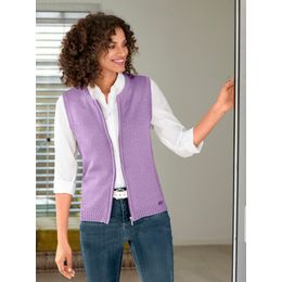 Casual Looks Damen Strickweste, lila, Gr. 48, unifarben, 50% Baumwolle, 50% Polyacryl, Westen
