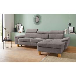 Ecksofa, B:280cm H:79cm T:167cm, grau, exxpo - SOFA FASHION, Luxus-Microfaser Vintageoptik (100% Polyester);Webvelours (92% Polyester, 8% Nylon),