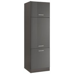 K&uuml;hlumbauschrank KOCHSTATION, B:60cm H:200cm T:60cm, grau, Schr&auml;nke, "KS-Utah"