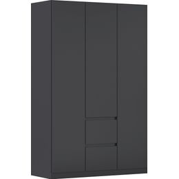 Dreht&uuml;renschrank Rauch, B:136cm H:210cm T:54cm, grau, Holzwerkstoff, Schr&auml;nke, "Kleiderschrank Schrank Garderobe Garderobenschrank MAINZ", grifflose