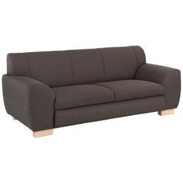 Sofa Home Affaire, B:195cm H:78cm T:84cm, braun, Struktur fein (100% Polyester);100% Polyester/ 85% Polyester+15% Polyacryl Melrose/Struktur,