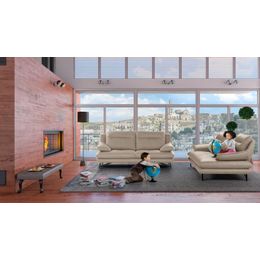 2-Sitzer Calia italia, B:180cm H:90cm T:109cm, beige, Sofas, "Cezanne, italienisches Design trifft erstklassigen Sitzkomfort, Leder", Edles