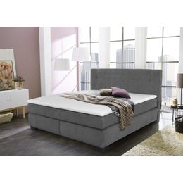 Jockenh&ouml;fer Boxspringbett, B:190cm L:213cm, grau, JOCKENH&Ouml;FER GRUPPE, Bezug Bett: Microfaser (100% Polyester);Topper und Matratzenspiegel: 100% Polyester,