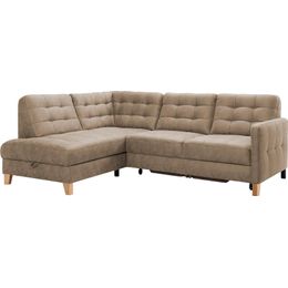 Ecksofa, B:228cm H:84cm T:174cm, braun, exxpo - SOFA FASHION, Wohnzimmer, Sofas, "Elio, kompakt und komfortabel, bequem, zeitloses Design, L-Form",
