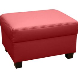 Hocker DOMO collection, B:70cm H:42cm T:55cm, rot, Mosel Struktur (100% Polyester);Kunstleder SOFTLUX;Microfaser-PRIMABELLE (100%