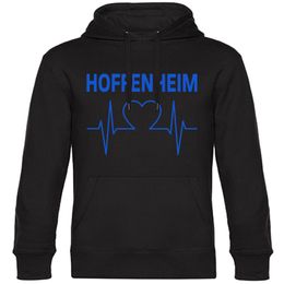 multifanshop Kapuzen Sweatshirt - Hoffenheim - Herzschlag - Druck blau - Hoodie