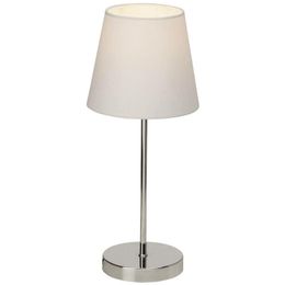 Brilliant - Lampe Kasha Tischleuchte Touchschalter chrom/weiß 1x D45, E14, 40W, geeignet für Tropfenlampen (nicht enthalten) Mit An/Aus-Touchschalter