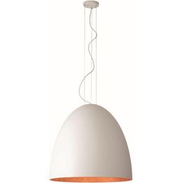 Licht-Erlebnisse Pendelleuchte Metall E27 d: 75 cm rund h: max. 350 cm in Weiß Kupfer matt Hängeleuchte