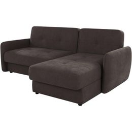 Modernes Ecksofa David mit Schlaffunktion aus Khaki Mikrofaser