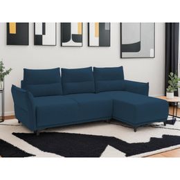 Lisa Design - Arya - ecksofa beidseitig montierbar - schlaffunktion und bettkasten - 4 sitzplätze - zeitgenössischer stil - blau