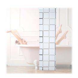 Duschrollo Square, wasserabweisend, Retro Badrollo Wanne u. Dusche, Deckenmontage, 60x240cm, semitransparent - Relaxdays