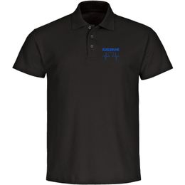 multifanshop Poloshirt - Karlsruhe - Herzschlag - Druck blau - Polo