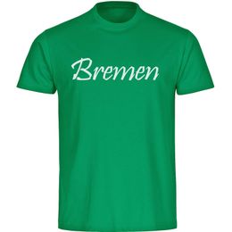 multifanshop Kinder T-Shirt - Bremen - Schriftzug - Druck weiß - Kind