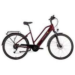 E-Bike SAXONETTE "Deluxe Sport Lady" E-Bikes Gr. 50cm, 28 Zoll (71,12cm), rot (bordeaux glänzend) Pedelec, Elektrofahrrad für Damen u. Herren