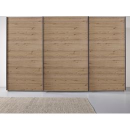 Schwebetürenschrank Rauch "Kleiderschrank Schrank Garderobe TOPSELLER OTELI inkl. Inneneinteilung" Schränke Gr. B/H/T: 360 cm x 229 cm x 62 cm, braun (eiche artisan) mit 3 Innenschubladen sowie zusätzlichen Einlegeböden MADE IN GERMANY