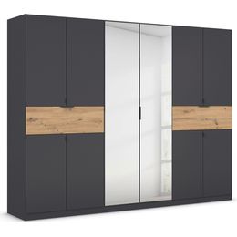 Drehtürenschrank Rauch "Kleiderschrank Schrank Garderobe Wäscheschrank TICAO mit 2 Schubladen" Schränke Gr. B/H/T: 271 cm x 210 cm x 54 cm, 10 St., grau (graumetallic, eiche artisan) die in der Höhe variabel positioniert werden können MADE IN GERMANY