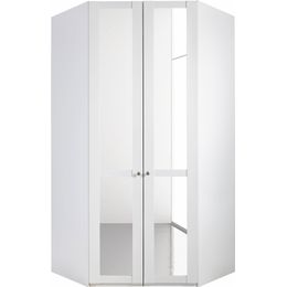 Eckkleiderschrank wimex "New York", weiß, B:90cm H:236cm T:56cm, Schränke, mit Spiegel