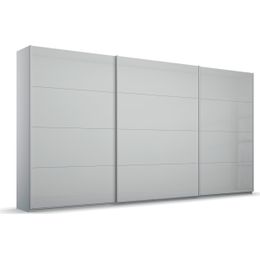 Schwebetürenschrank Rauch "Koluna" Schränke Gr. B/H/T: 360 cm x 210 cm x 62 cm, 3 St., grau (seidengrau, glas seidengrau) Glasfront, inkl. 2 Innenschubladen sowie extra Böden