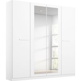 Drehtürenschrank Rauch "Kleiderschrank Schrank Garderobe Garderobenschrank Stauraumwunder MODI" Schränke Gr. B/H/T: 181cm x 210cm x 54cm, Mit Spiegel, weiß inkl. Stoff-Organizer mit 6 Fächern optionaler Spiegel MADE IN GERMANY