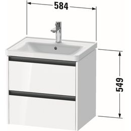 Duravit Ketho.2 Waschtischunterbau wandhängend Weiß Supermatt 584x455x549 mm - K25281084840000 K25281084840000